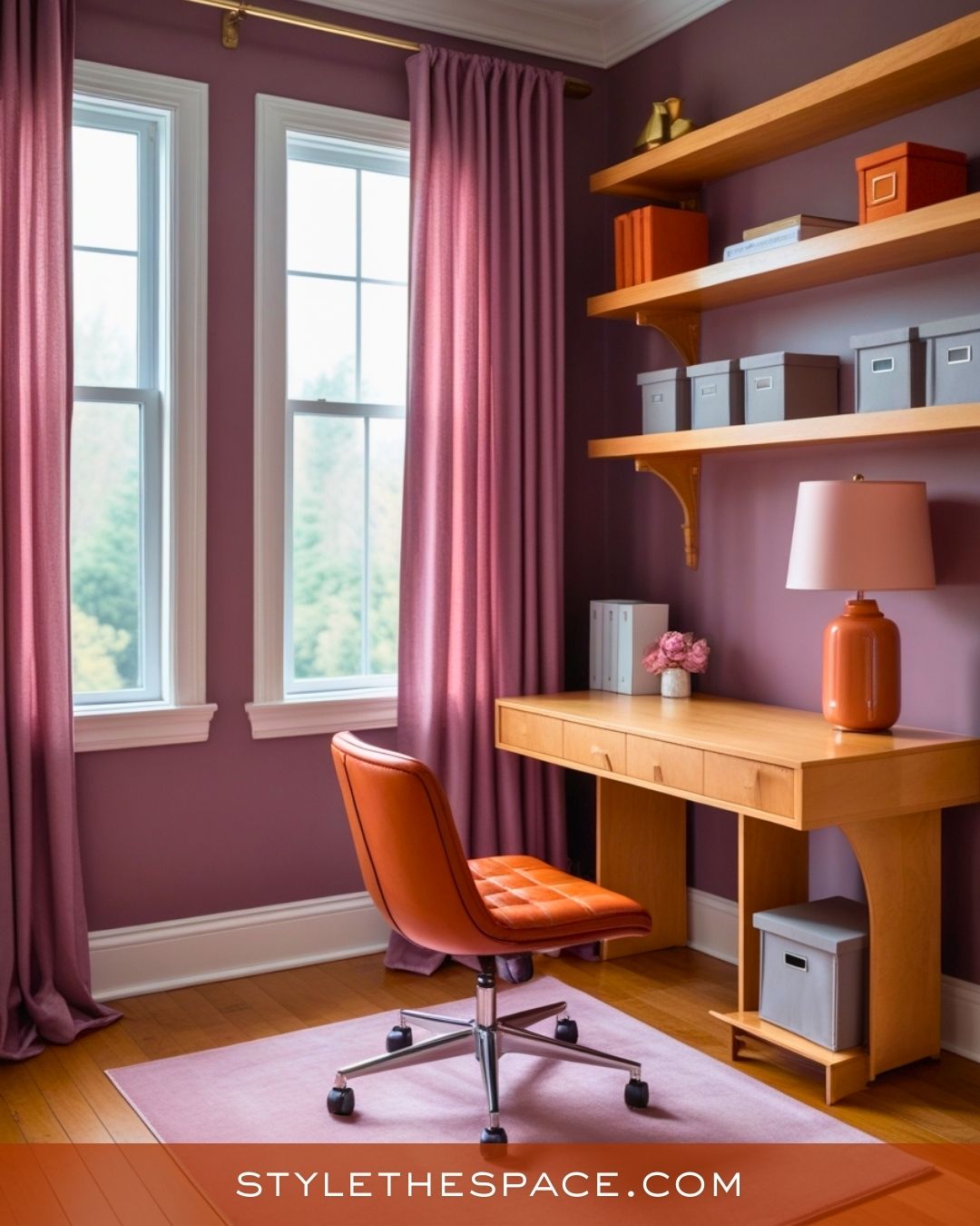25 Beautiful Burnt Orange Home Office Ideas - Style The Space