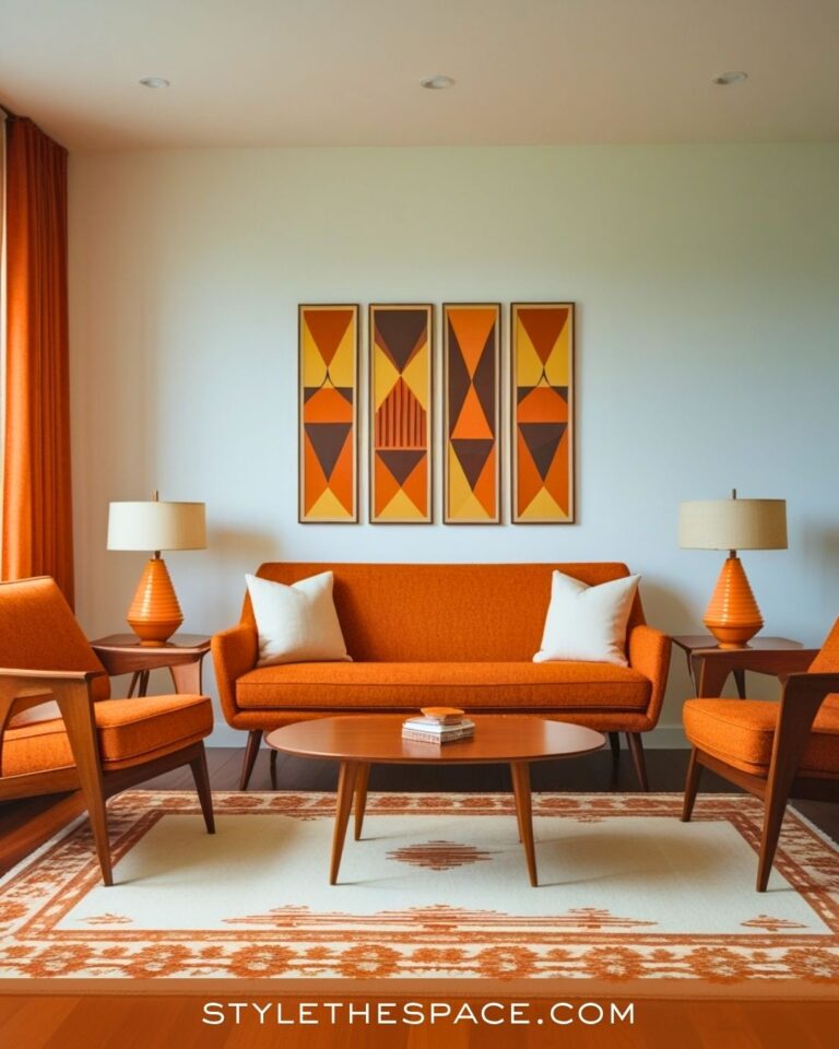 28 Beautiful Burnt Orange Living Room Ideas That Instantly Elevate Your ...