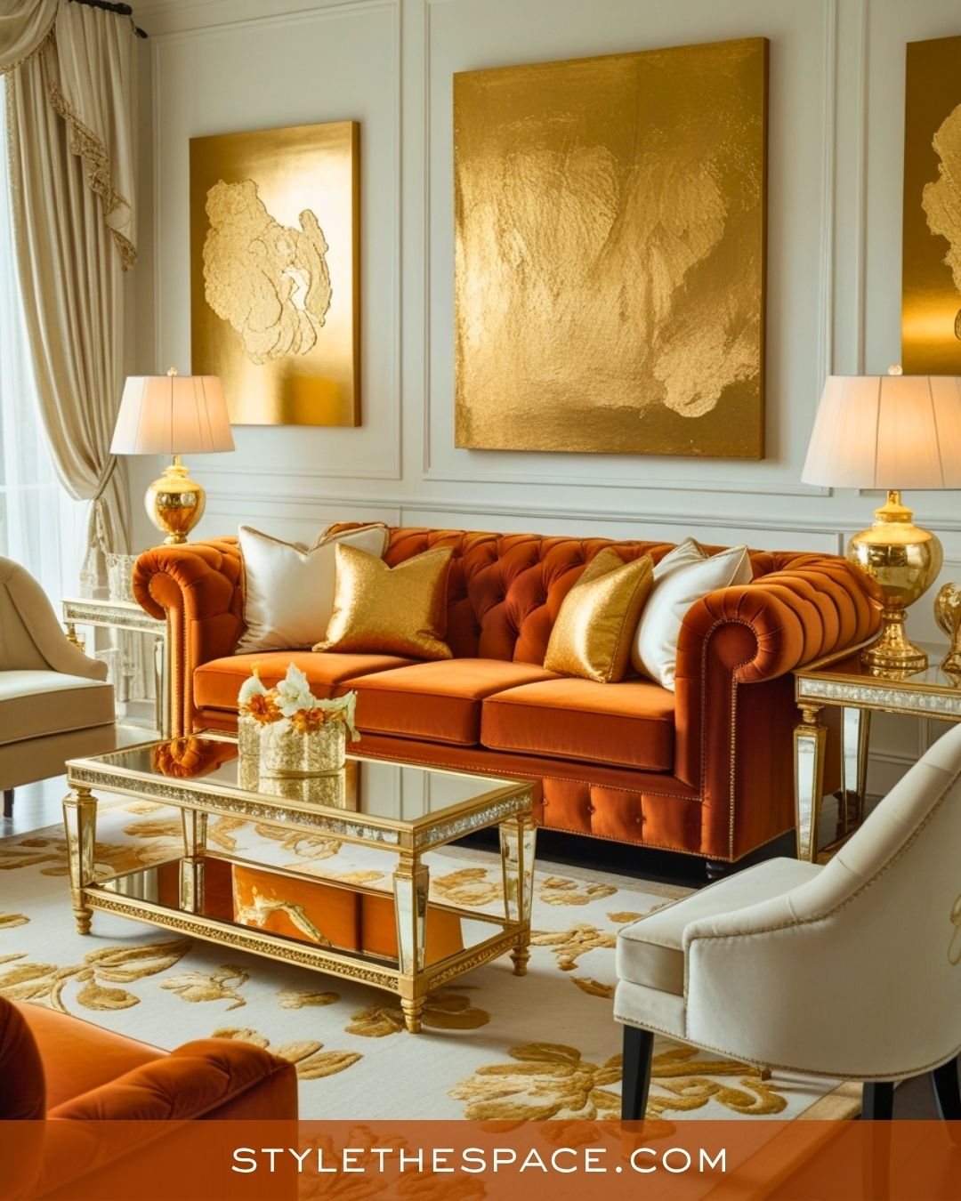 28 Beautiful Burnt Orange Living Room Ideas That Instantly Elevate Your ...