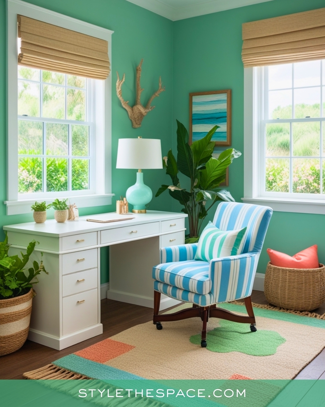 27 Green Home Office Ideas That Are Stylish, Calm, and Inspiring ...