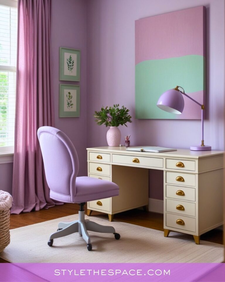 29 Gorgeous Purple Home Office Ideas That Make Working From Home a Joy ...