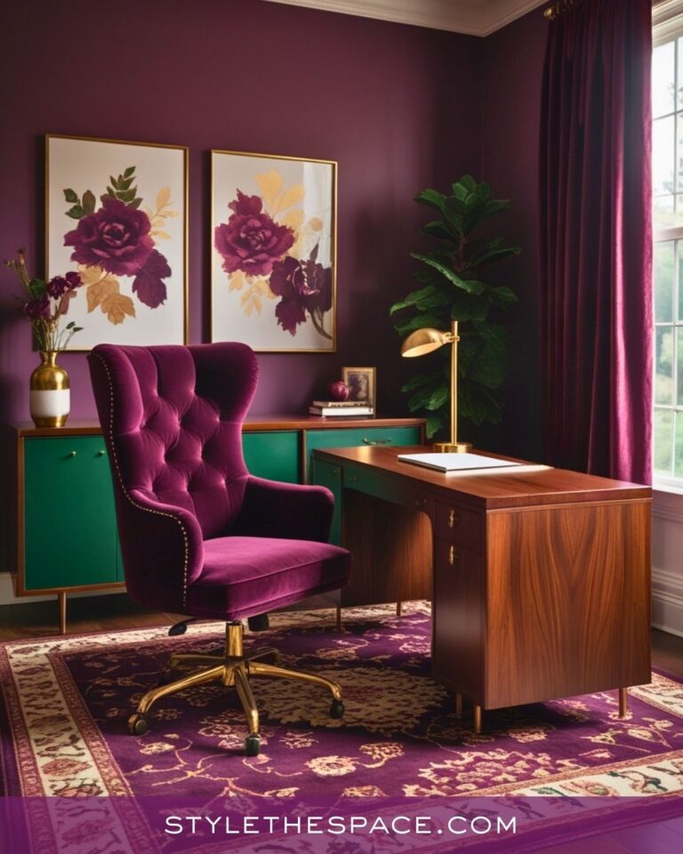 29 Gorgeous Purple Home Office Ideas That Make Working From Home a Joy ...
